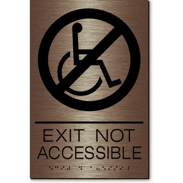 Exit Not Accessible Sign-Copper / Black(3 Units) - Walmart.com