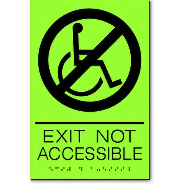 Exit Not Accessible Sign-Laserglow / Black(1 Unit) - Walmart.com