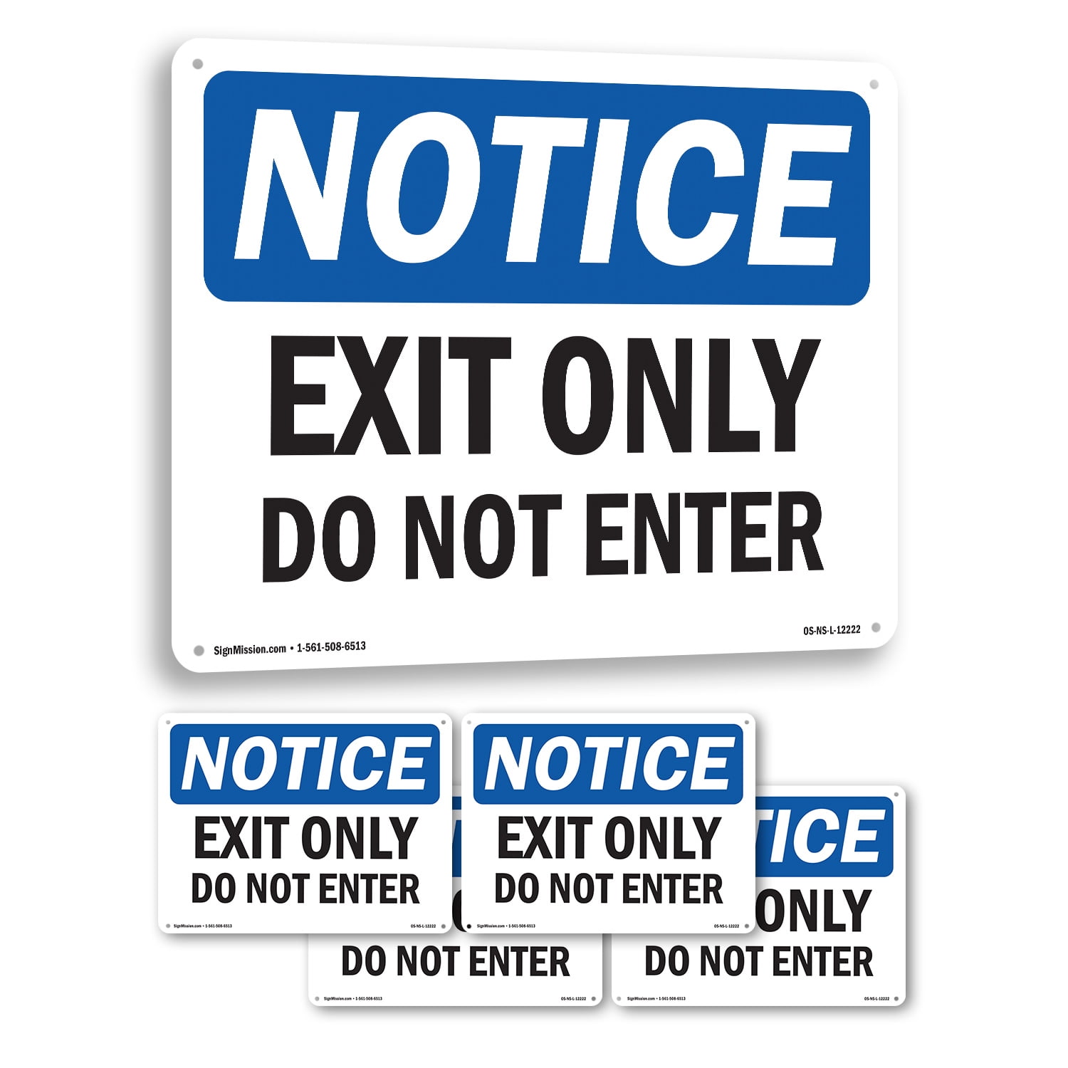 Exit Only Do Not Enter OSHA Notice Aluminum Sign 18 Inch x 12 Inch - 5 ...