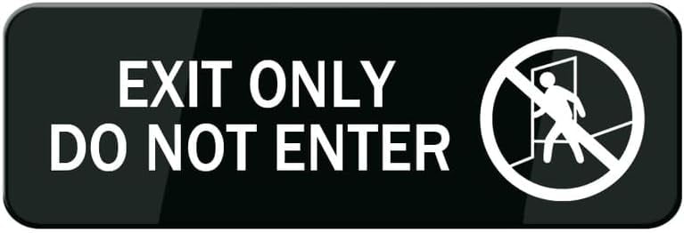 Exit Only Do Not Enter Sign, 10 X 3 Inch Acrylic Plastic Sign With ...