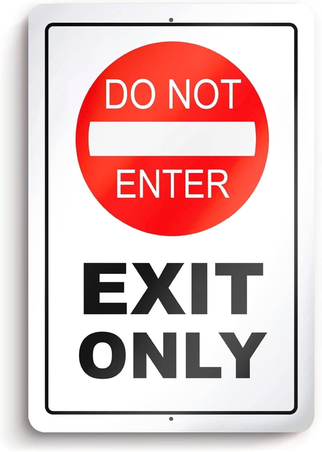 Dimarongton Exit Only Do Not Enter Sign - 8 x 12 Aluminum, White ...