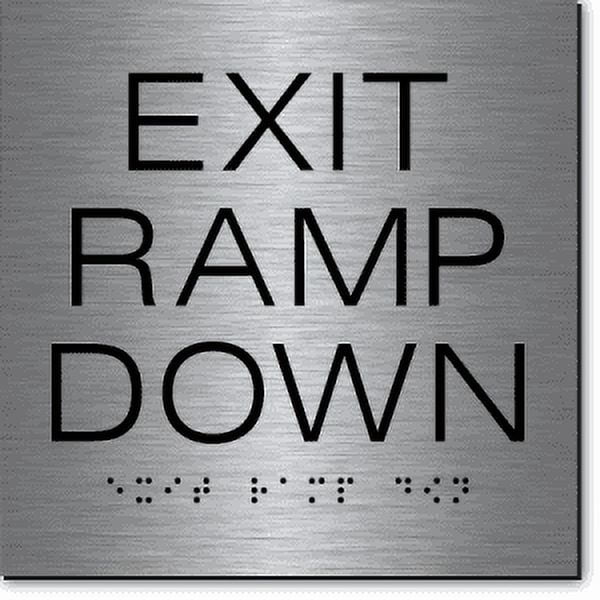 Exit Ramp Down Sign-Steel / Black (3 Units) - Walmart.com