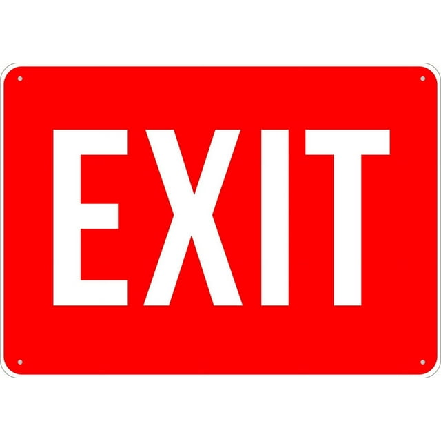 Exit Red And White Sign For House 12" X 8" Yard Sign, Premium Aluminum ...