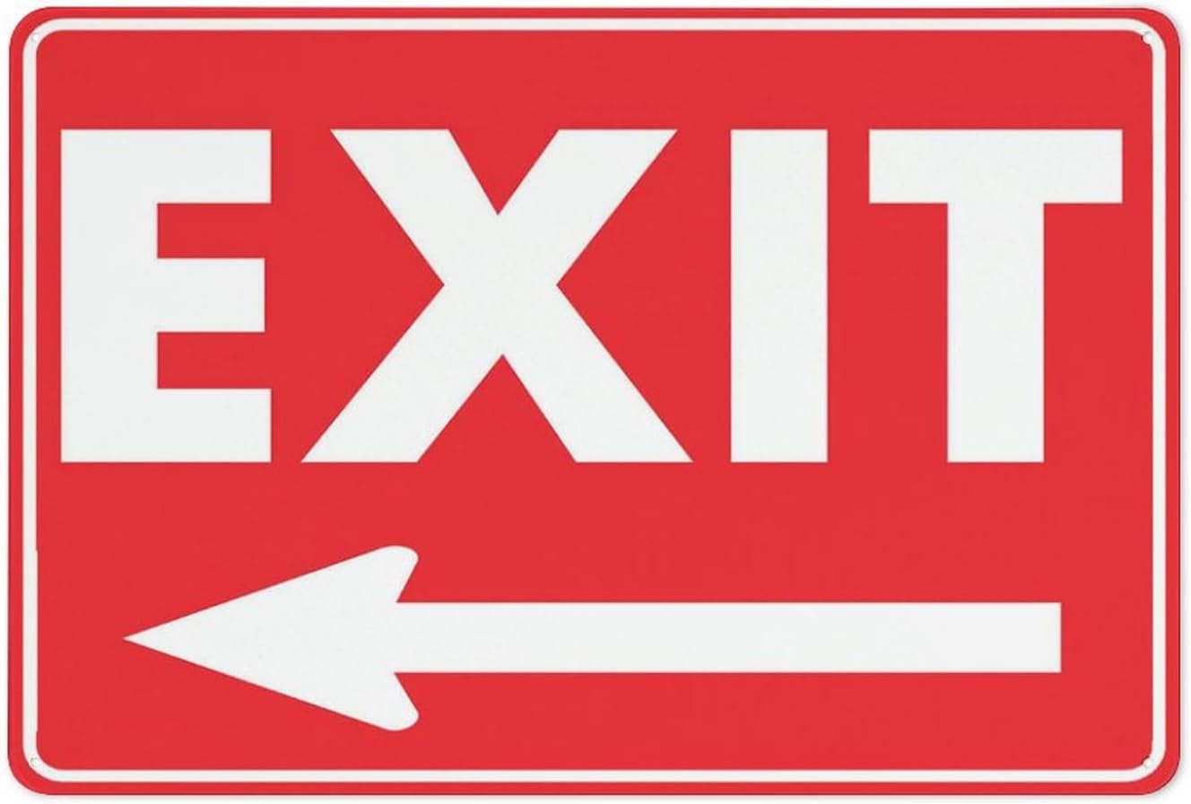Exit Red Sign Funny Decor For House Door Office Business Yard,Metal ...