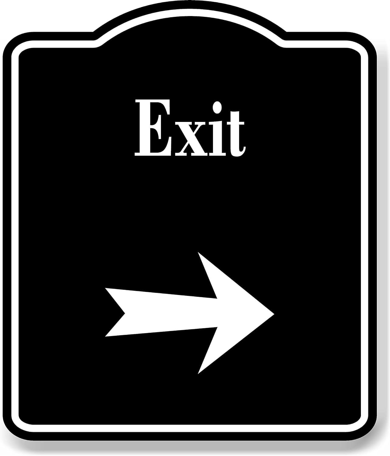 Exit Right Arrow BLACK Aluminum Composite Sign, 20"24" - Walmart.com