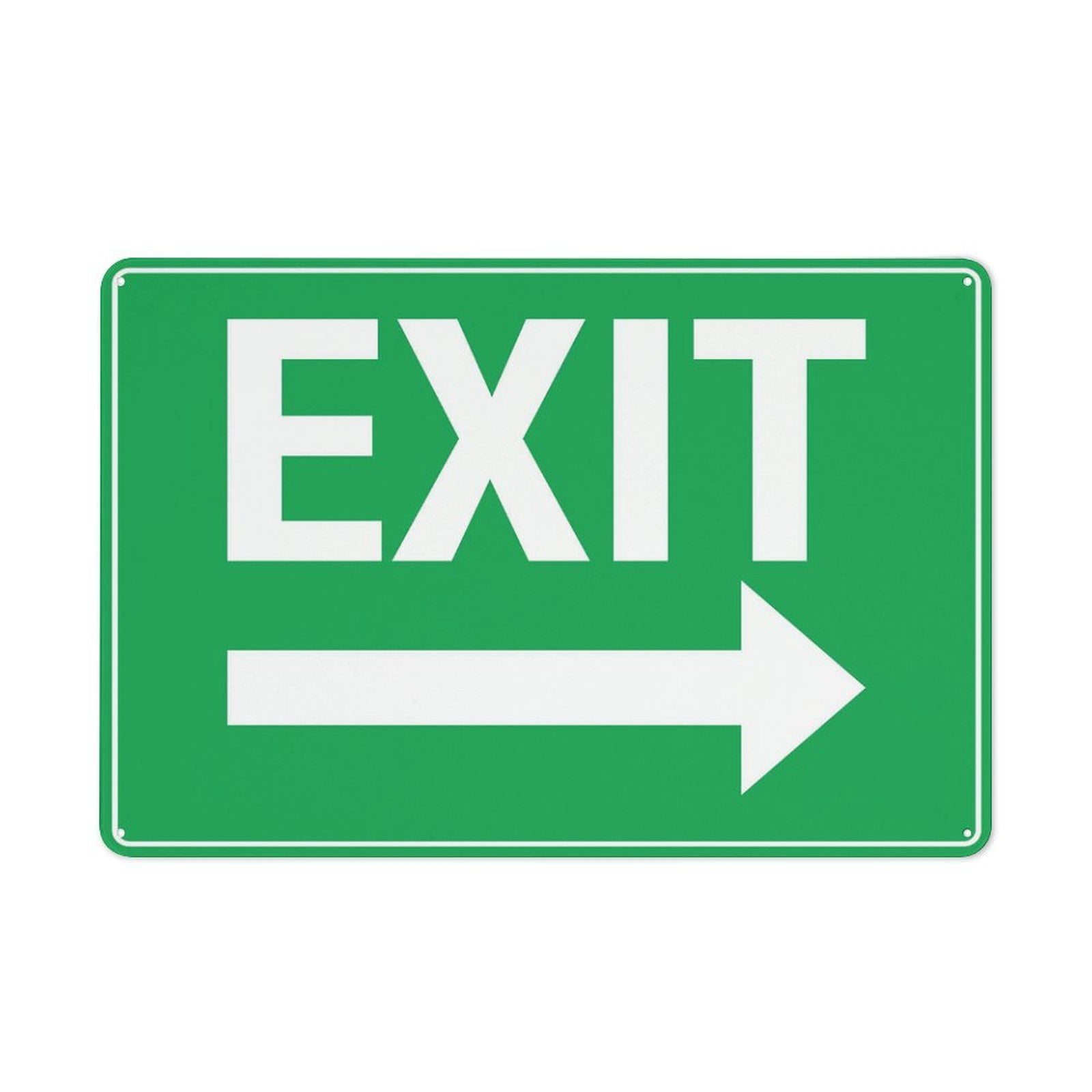 Exit Right Arrow Sign 12X8 Inch Aluminum Uv Ink Printed For House And ...