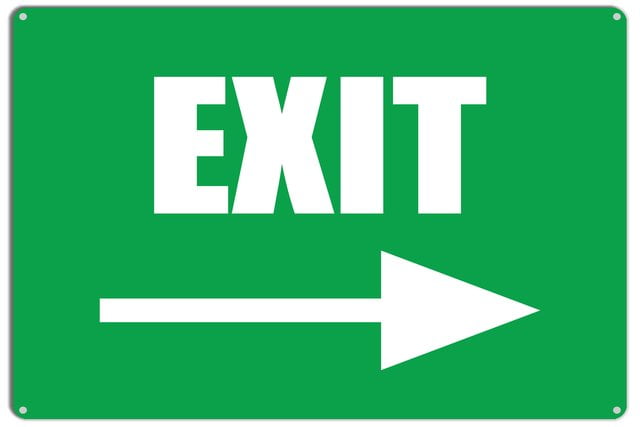 Exit Right Arrow Sign Caution Safety Aluminum Warning Signs Security ...