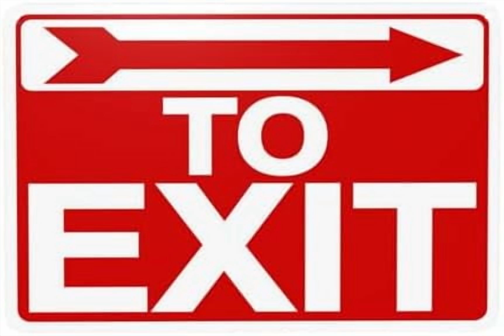To Exit With Right Arrow Warning Sign, Exit Security Metal Signs for ...
