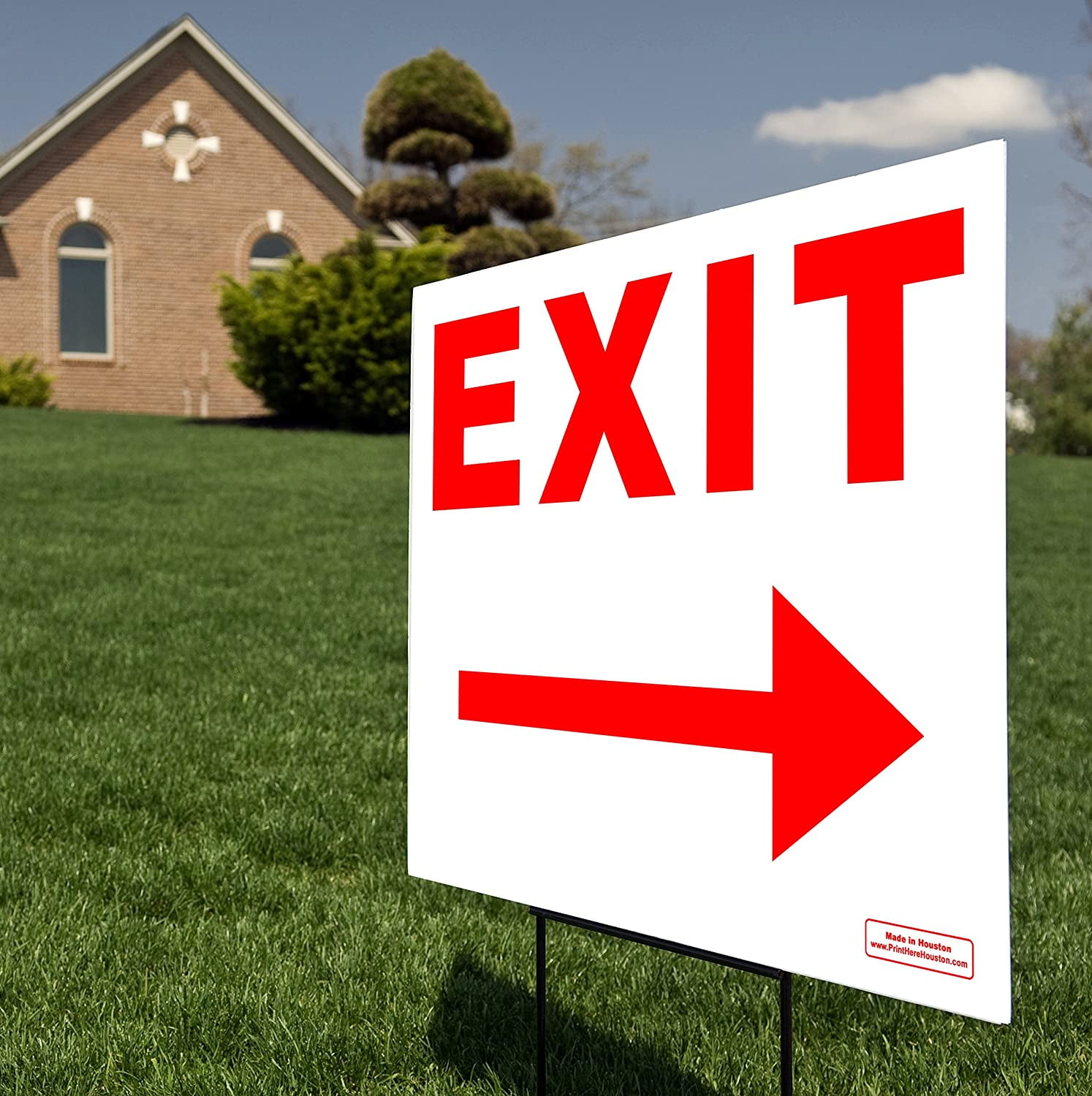 Exit Right & Left Arrow Red 24" x 18" Sign - Traffic Directional Sign ...