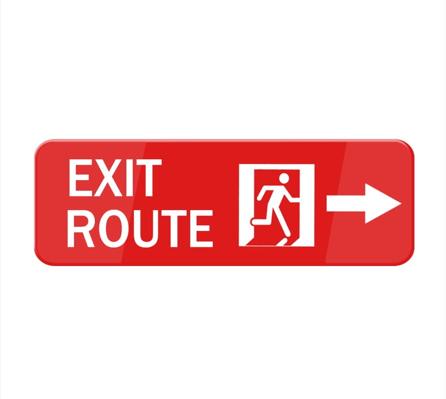 Exit Route Sign For House/Office,Signs For Home,Thick Acrylic Self ...