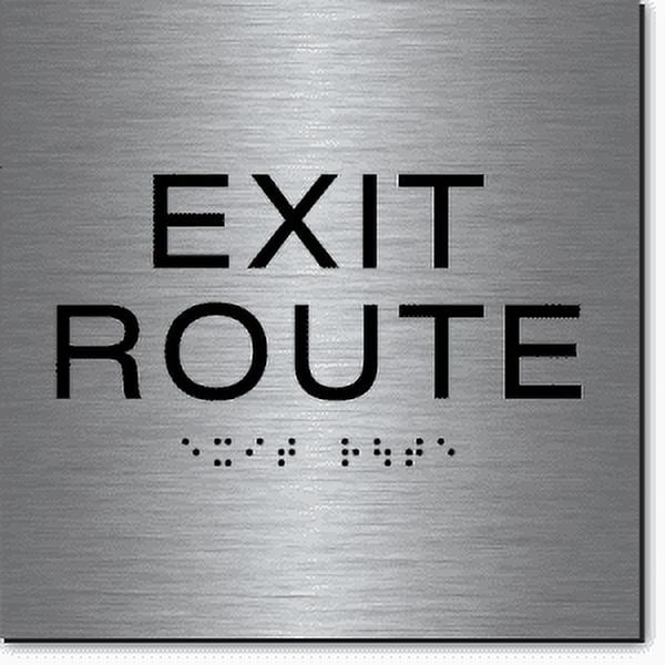Exit Route Sign-Steel / Black (1 Unit) - Walmart.com
