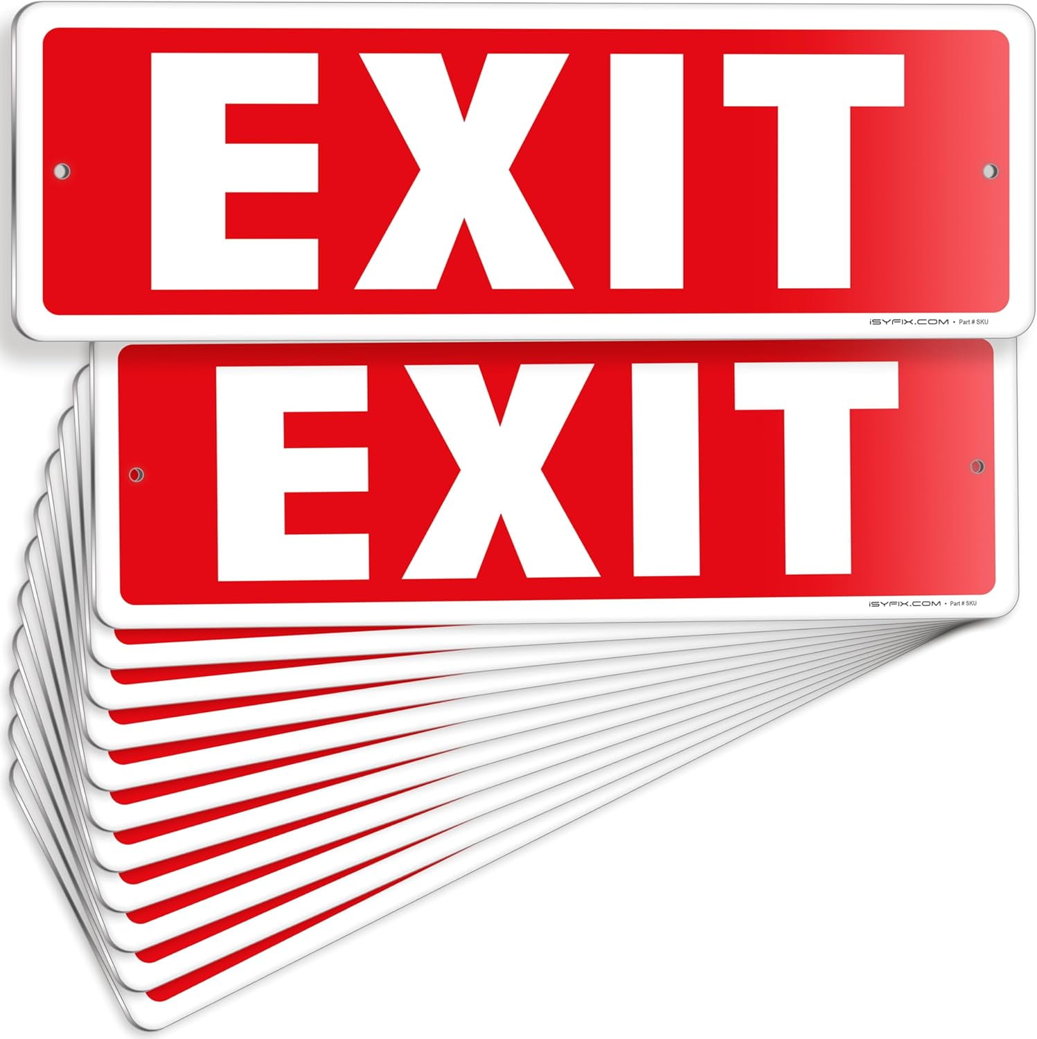 Exit Sign 12 Pack 12x4 Inch 100% Rust Free .040 Aluminum Signs ...