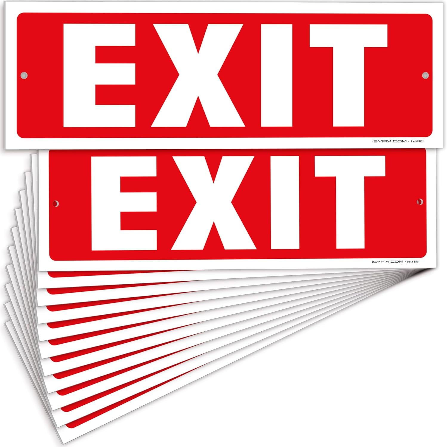 Exit Sign 12 Pack 12x4 Inch 40 Mil Thick Polystyrene Plastic Sign ...
