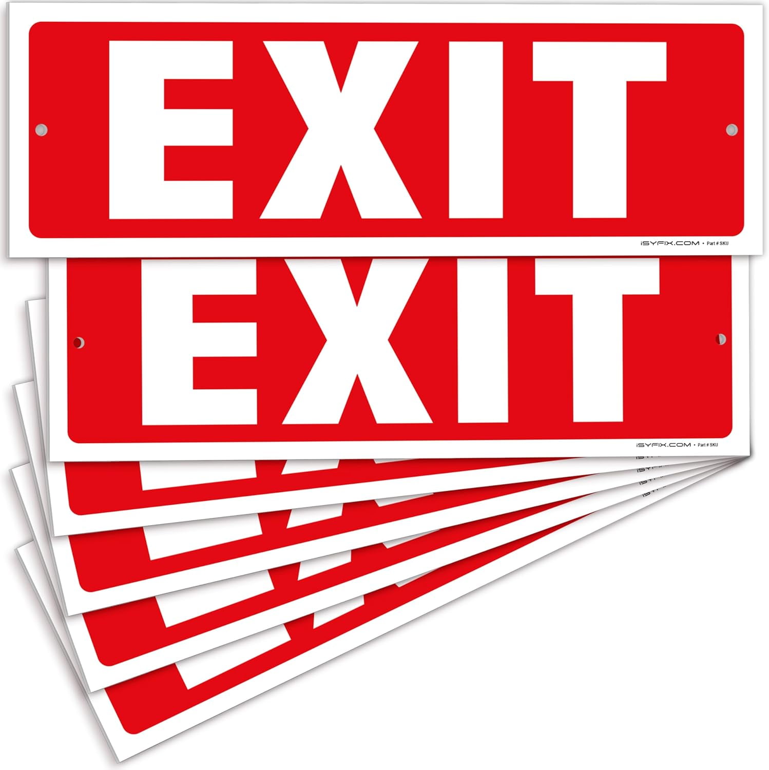 Exit Sign 6 Pack 12x4 Inch 40 Mil Thick Polystyrene Plastic Sign ...