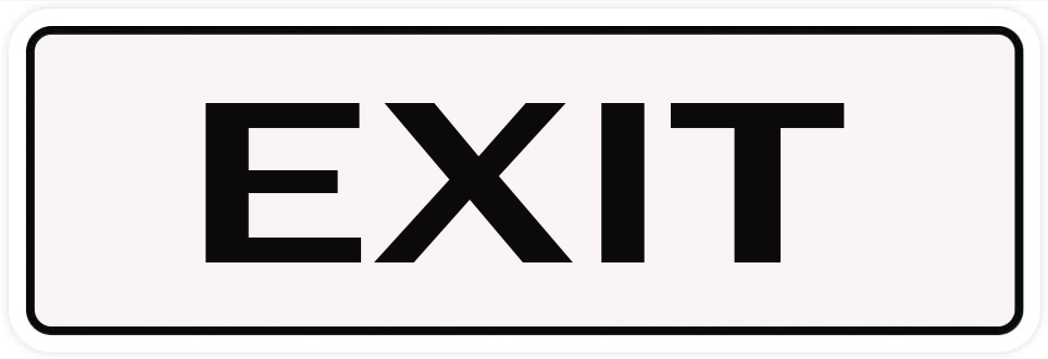Exit Sign 9 X 3 Inch Acrylic Plastic Sign With Symbols, Self-Adhesive ...