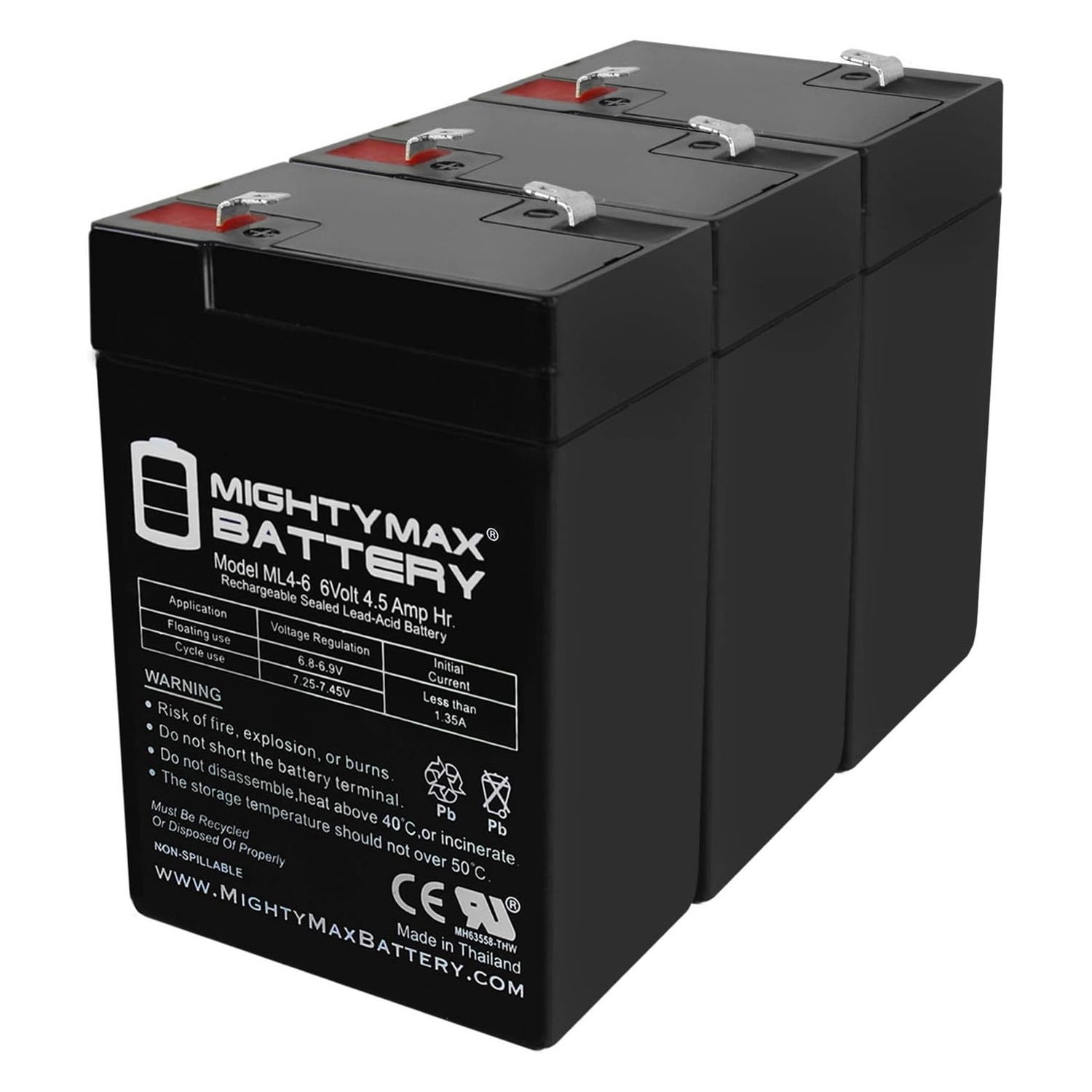 Exit Sign Battery 6V 4.5Ah backup - 3 Pack - Walmart.com