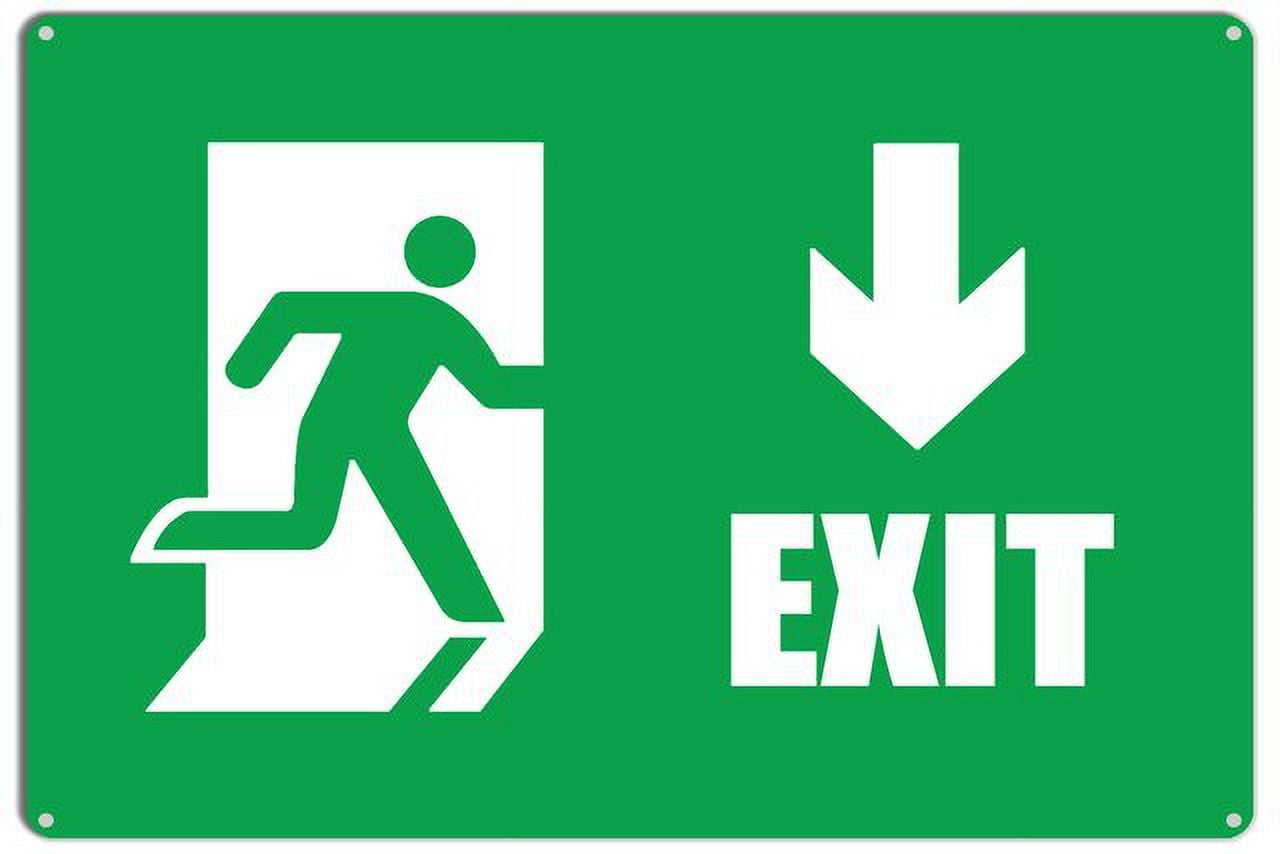 Exit Sign Caution Safety Aluminum Warning Signs Security Tin Signs 8" X ...
