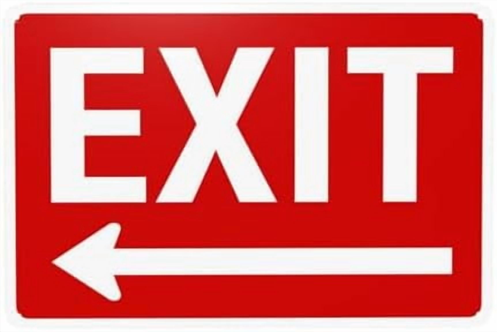 Exit Sign, with Left Arrow Warning Sign, Exit Security Metal Signs for ...