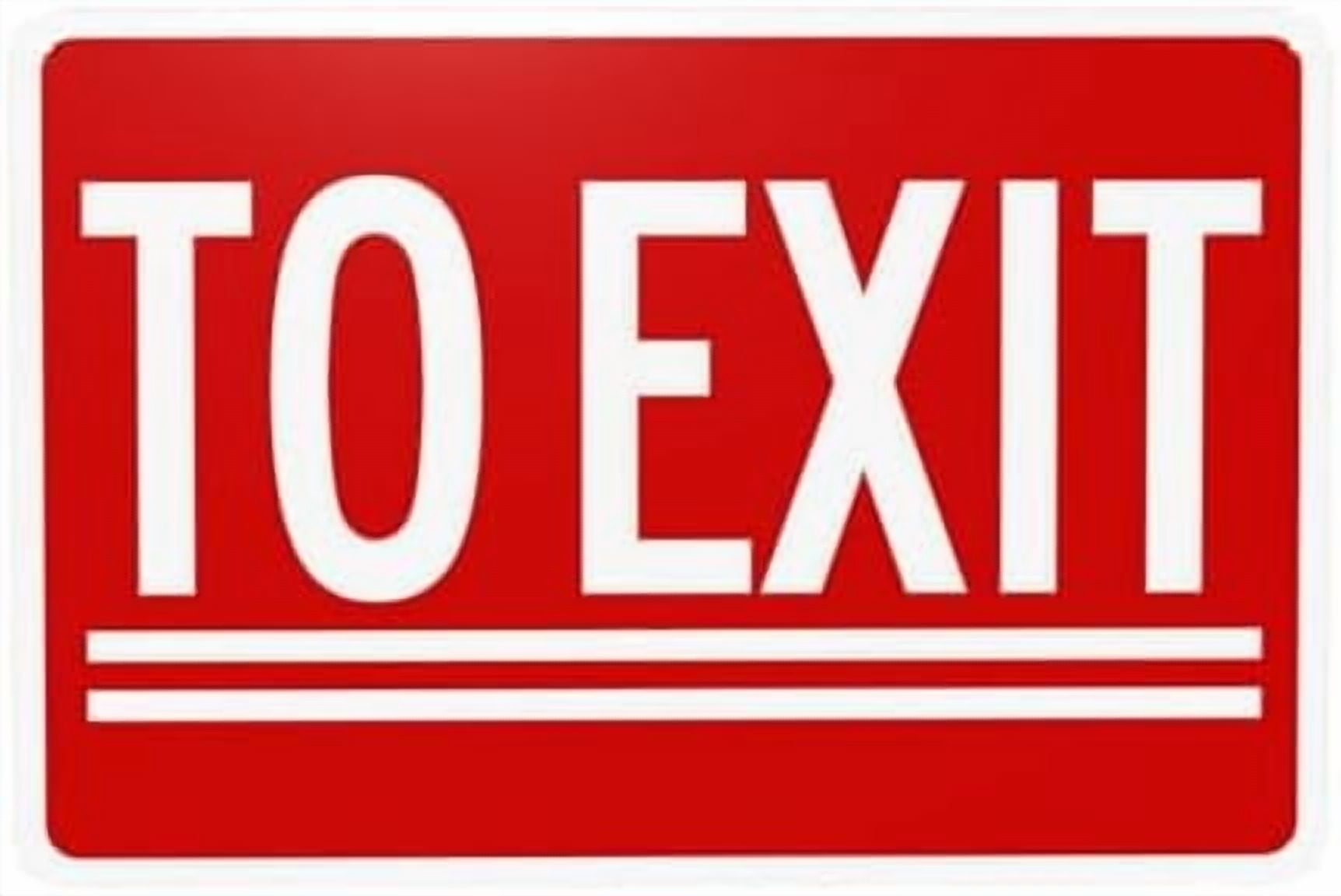 To Exit Sign, Red Background Warning Sign, Office Security Metal Signs ...