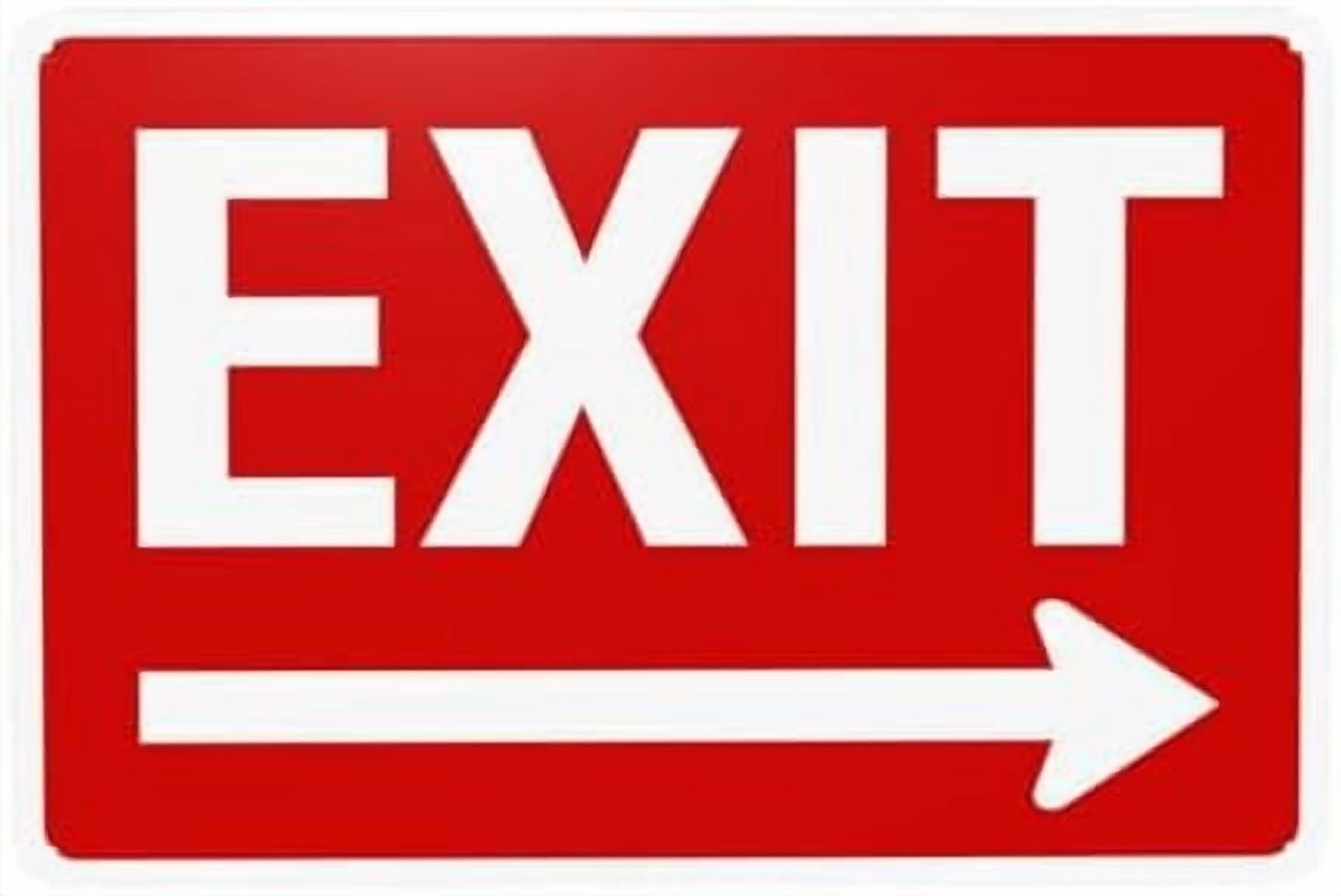 Exit Sign, with Right Arrow Warning Sign, Exit Metal Signs for Home ...