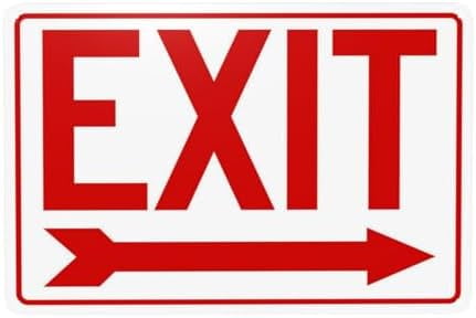 Exit Sign, Right Arrow Warning Sign, Exit Security Metal Signs for Home ...