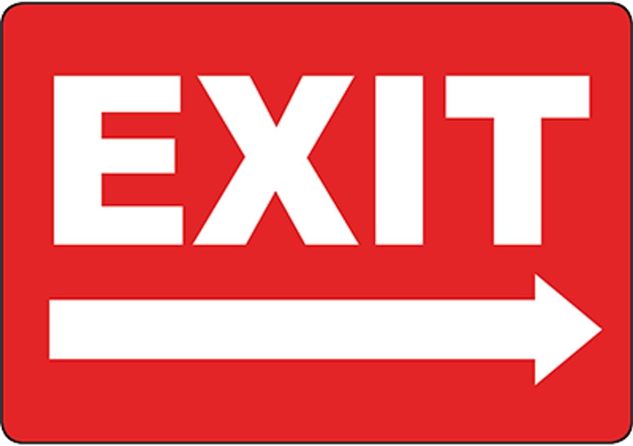 Exit Sign w/Right Arrow Safety Signs Directional Safety Signs 8x12 Inch ...