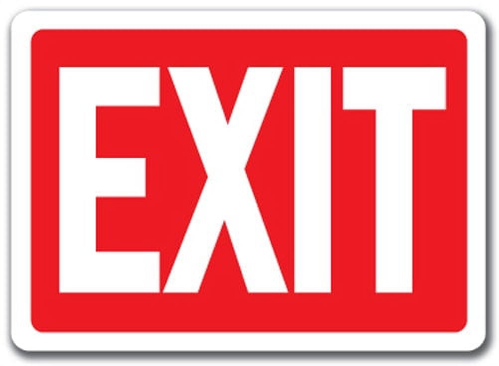 Exit Sign (white on red) - 10" x 14" OSHA Safety Sign - Walmart.com
