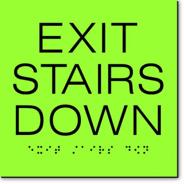 Exit Stairs Down Sign-Laserglow / Black (4 Units) - Walmart.com