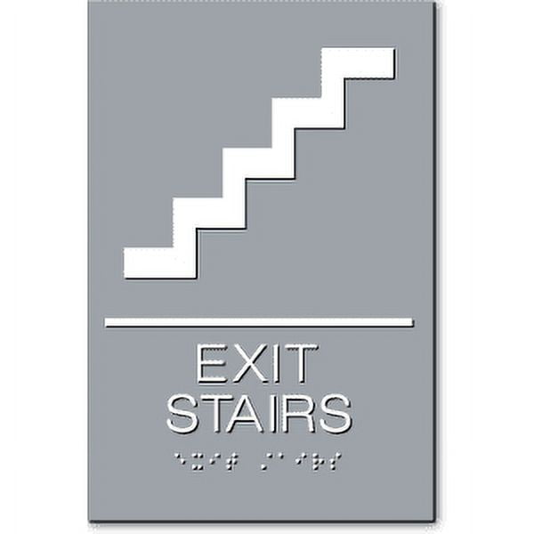Exit Stairs Sign-Gray / White(2 Units) - Walmart.com