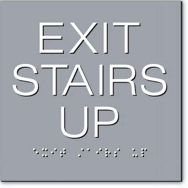 Exit Stairs Up Sign-Gray / White (3 Units) - Walmart.com