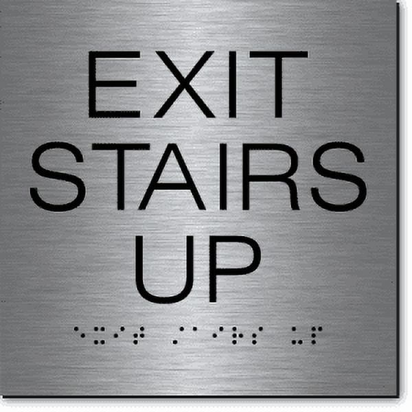 Exit Stairs Up Sign-Steel / Black (2 Units) - Walmart.com