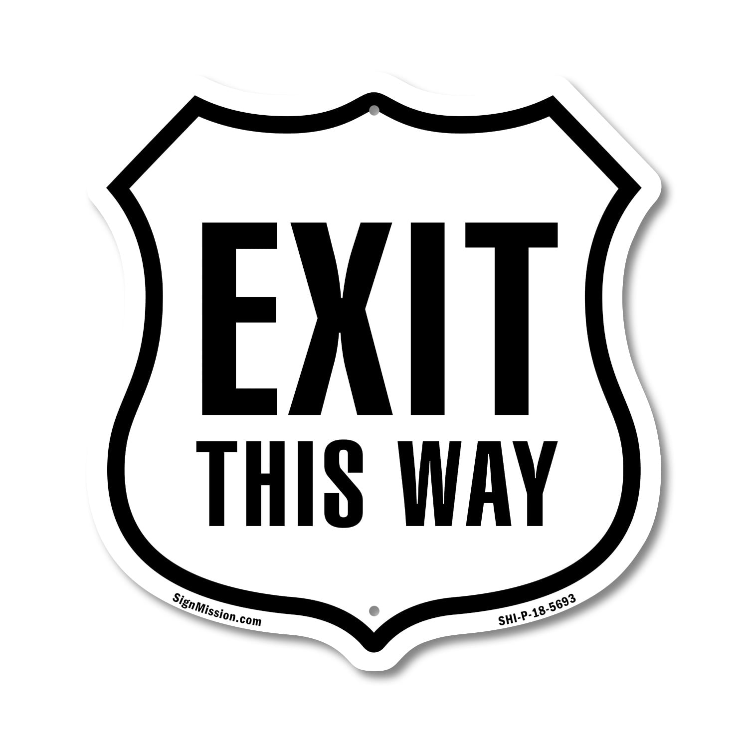Exit This Way (2 Pack) 18 inch X 18 inch Shield Shaped Commercial Grade ...