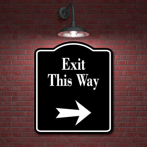 Exit This Way Right BLACK Aluminum Composite Sign, 15"x18" - Walmart.com