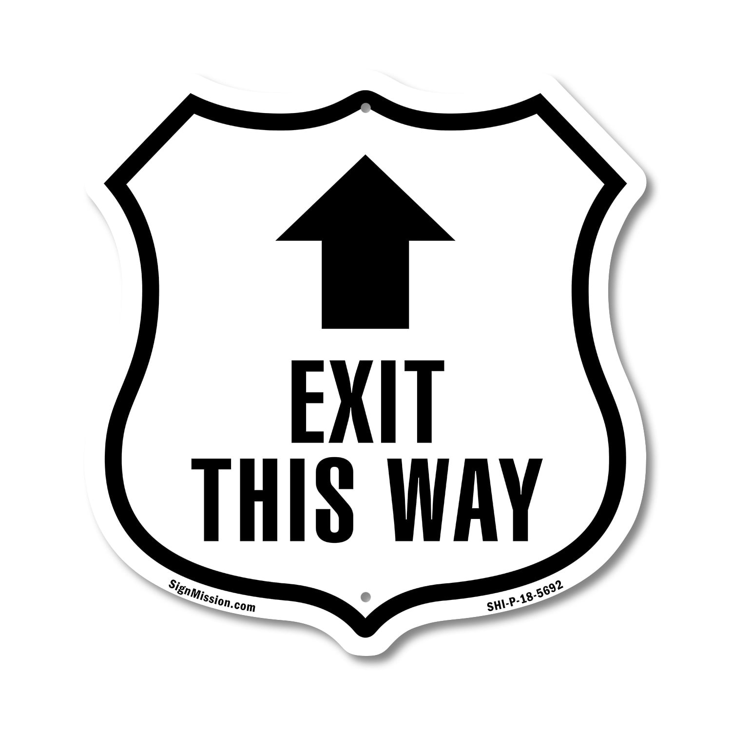 Exit This Way Up 12 inch X 12 inch Shield Shaped Commercial Grade ...