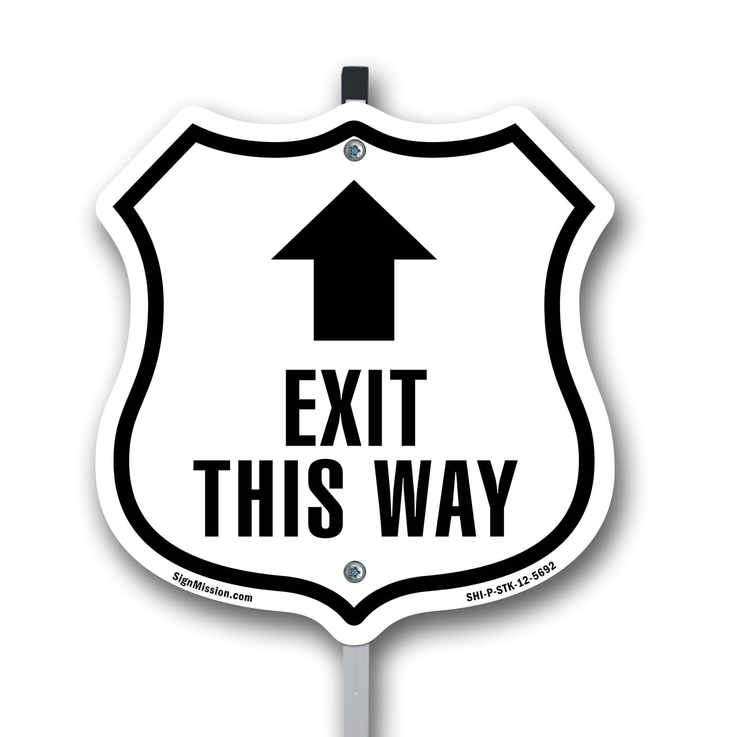 Exit This Way Up 12 inch X 12 inch Shield Shaped Commercial Grade ...