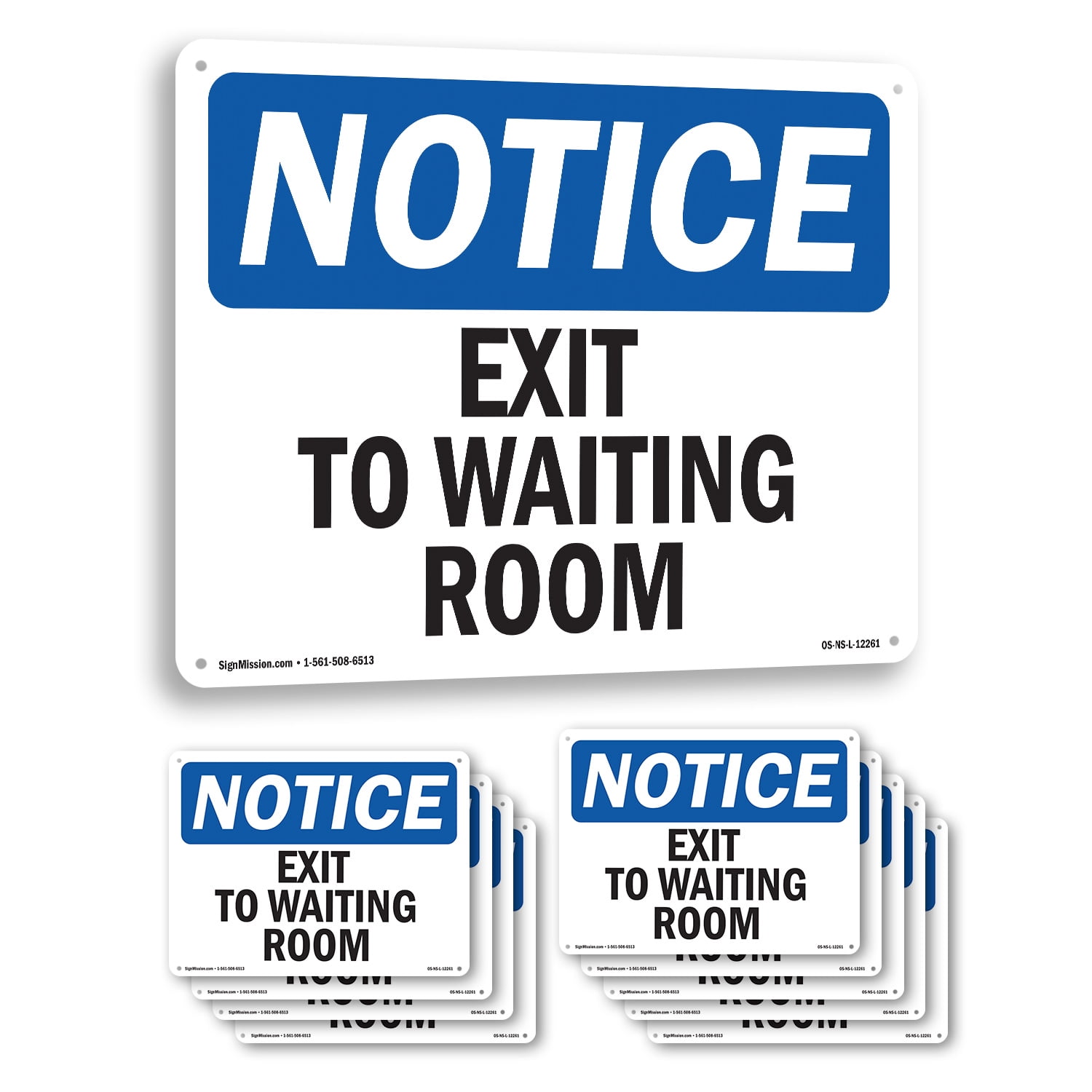 Exit To Waiting Room OSHA Notice Aluminum Sign 10 Inch x 7 Inch - 10 ...