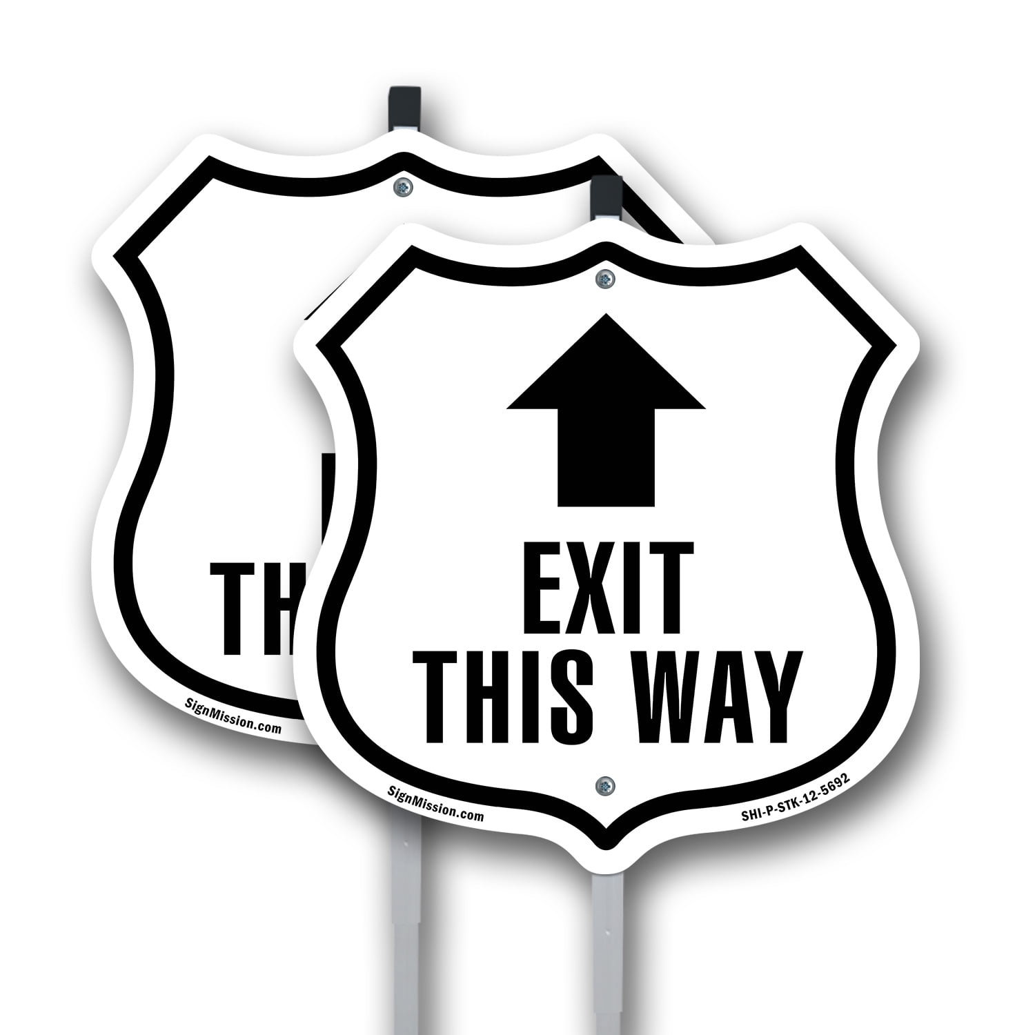 Exit This Way Up (2 Pack) 12 inch X 12 inch Shield Shaped Rust-Free ...