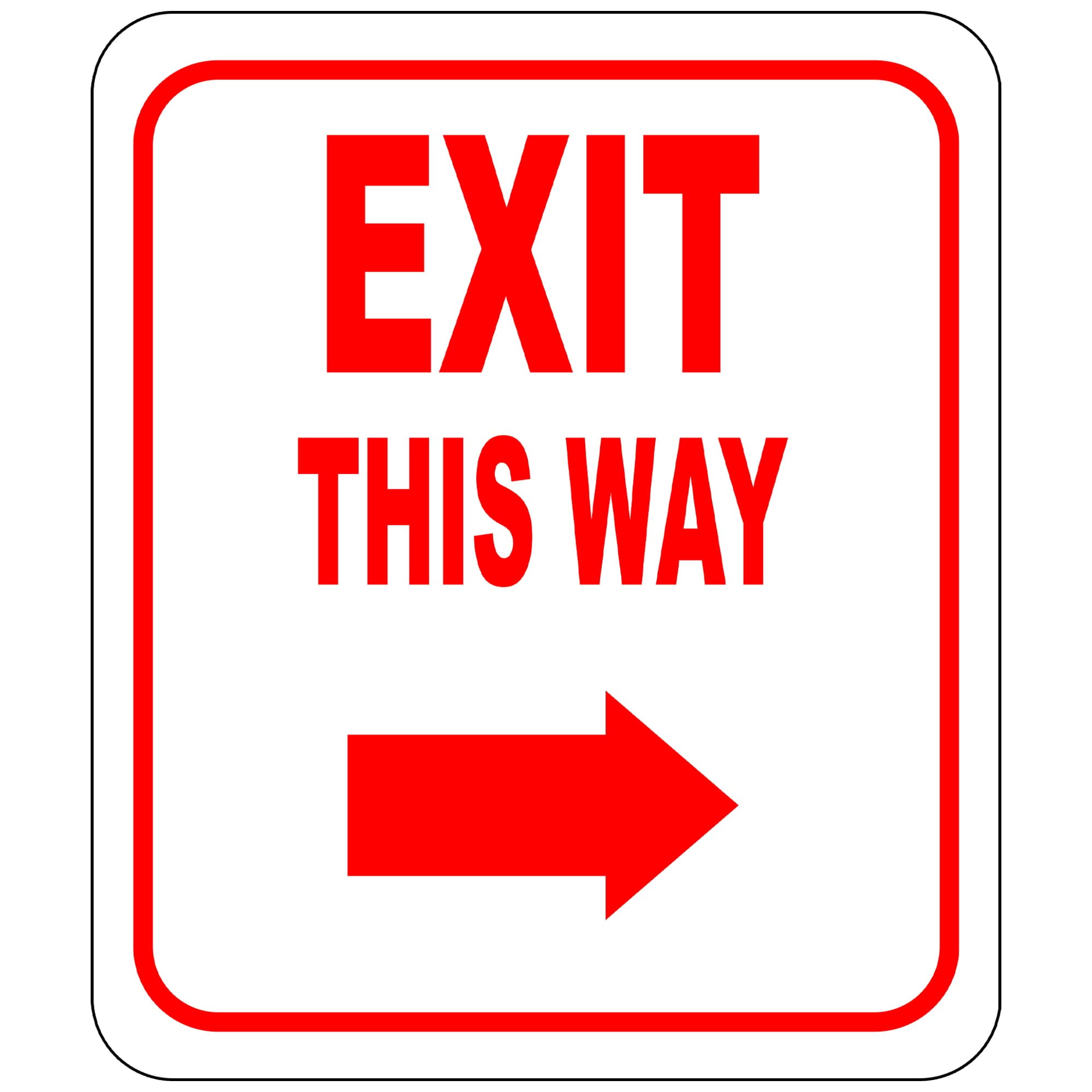Exit This Way - Right Arrow Sign - Direction for Exit Sign, Aluminum ...