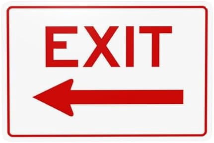 Exit With Left Arrow Warning Sign, Exit Security Metal Signs for Home ...