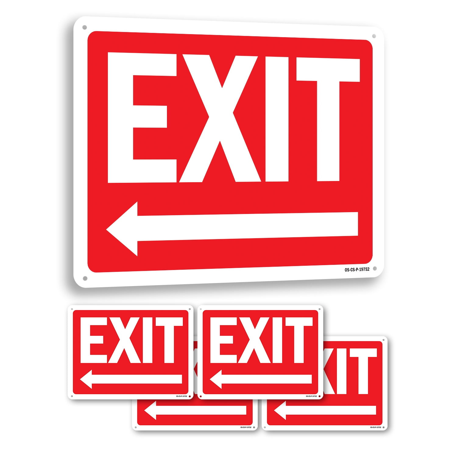 Exit with Left Arrow ANSI Caution Rigid Plastic Sign 18 Inch x 12 Inch ...