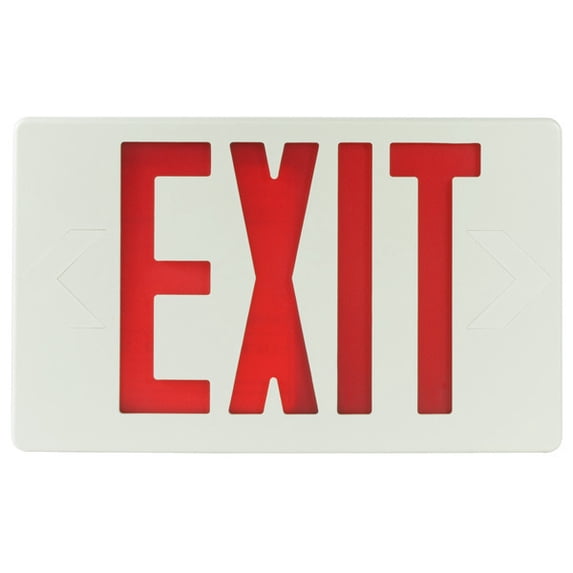 LED Exit Sign - Thermoplastic - Red Letters - 120/277 Volt and Battery ...