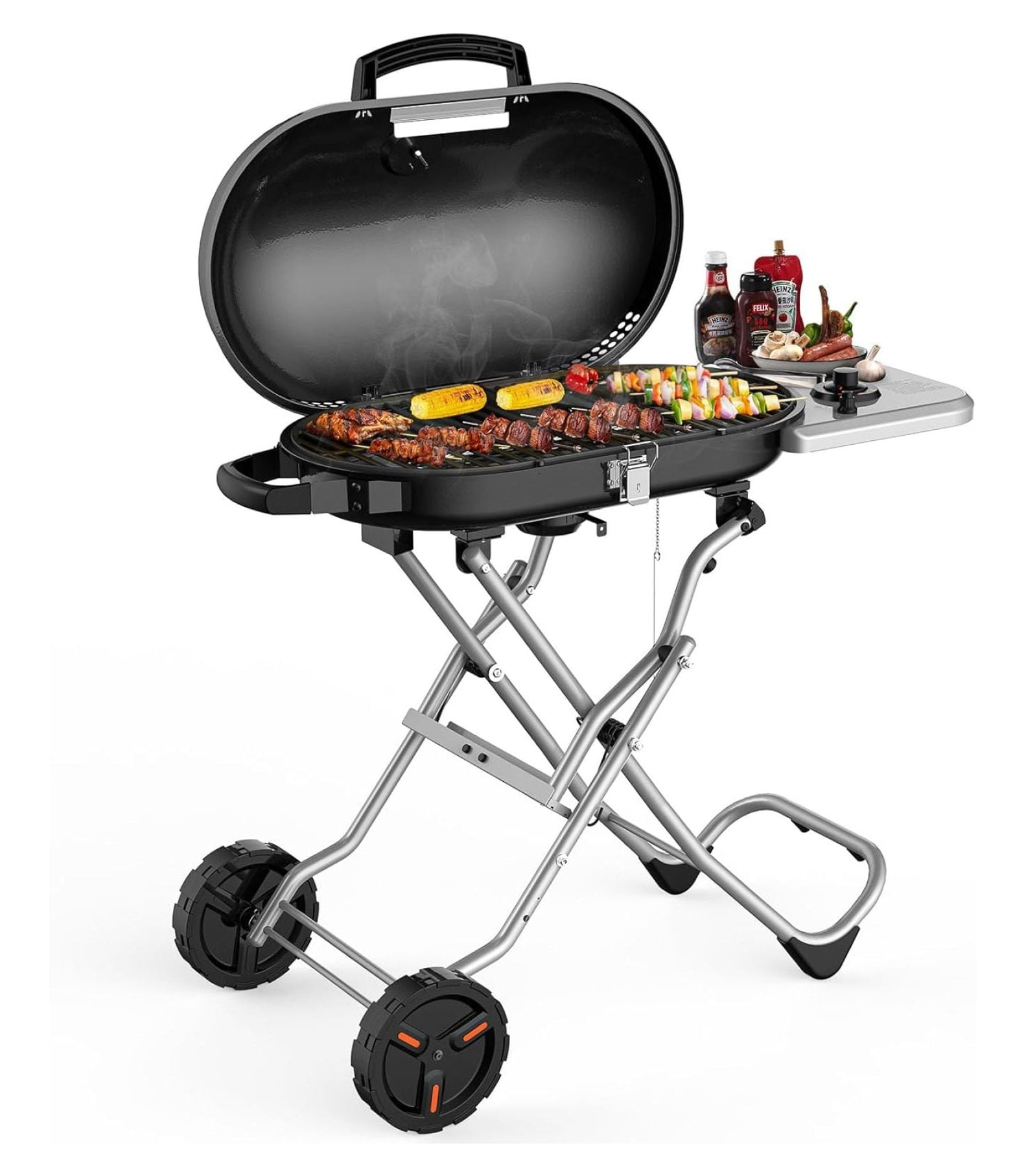 Exlonjet 15000 BTU Propane Gas Grill, Portable Stand-Up Barbecue Grill ...