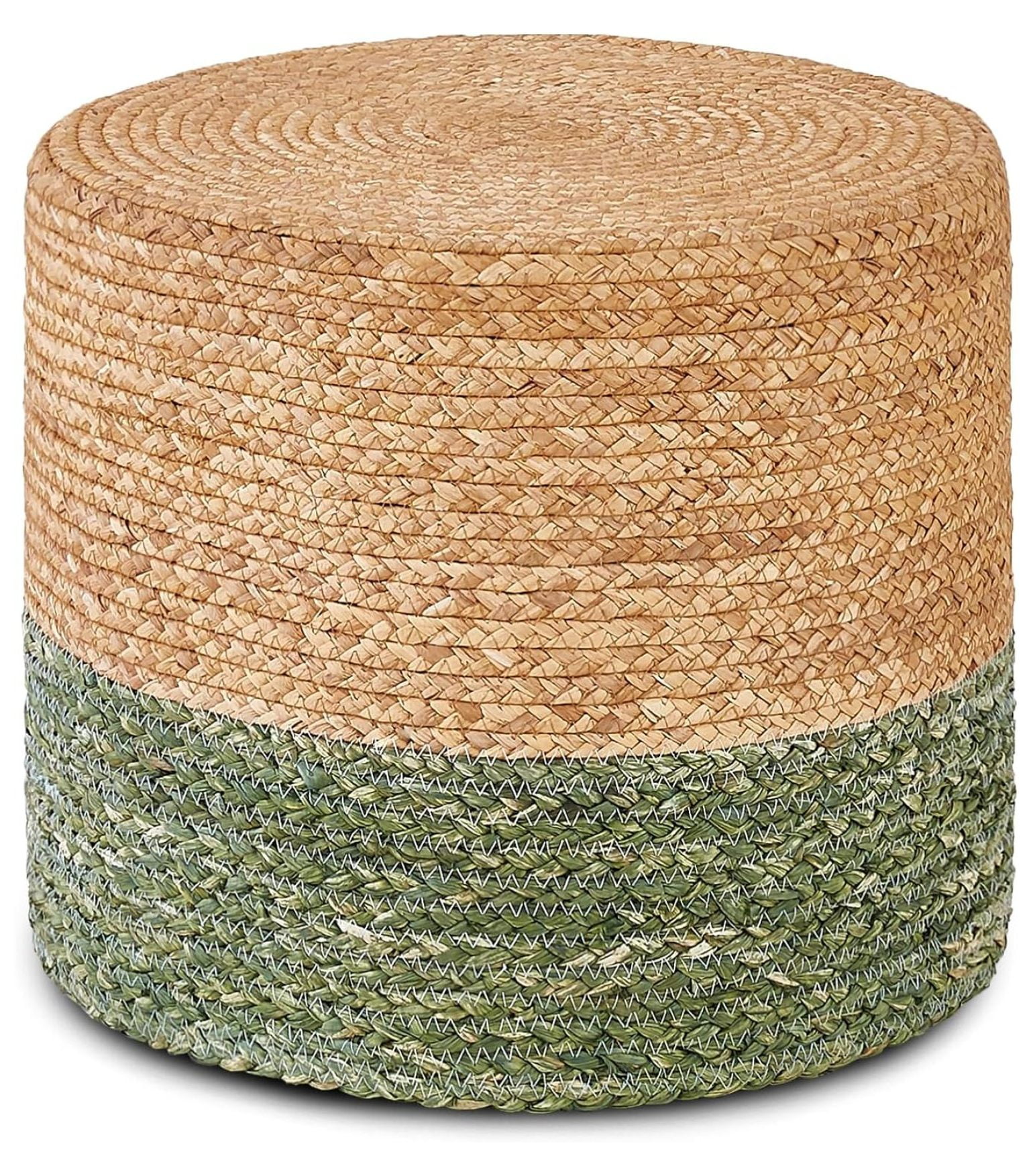 Exlonjet 18'' Ottoman Pouf, Natural Braided Poof, Rustic Handweave ...