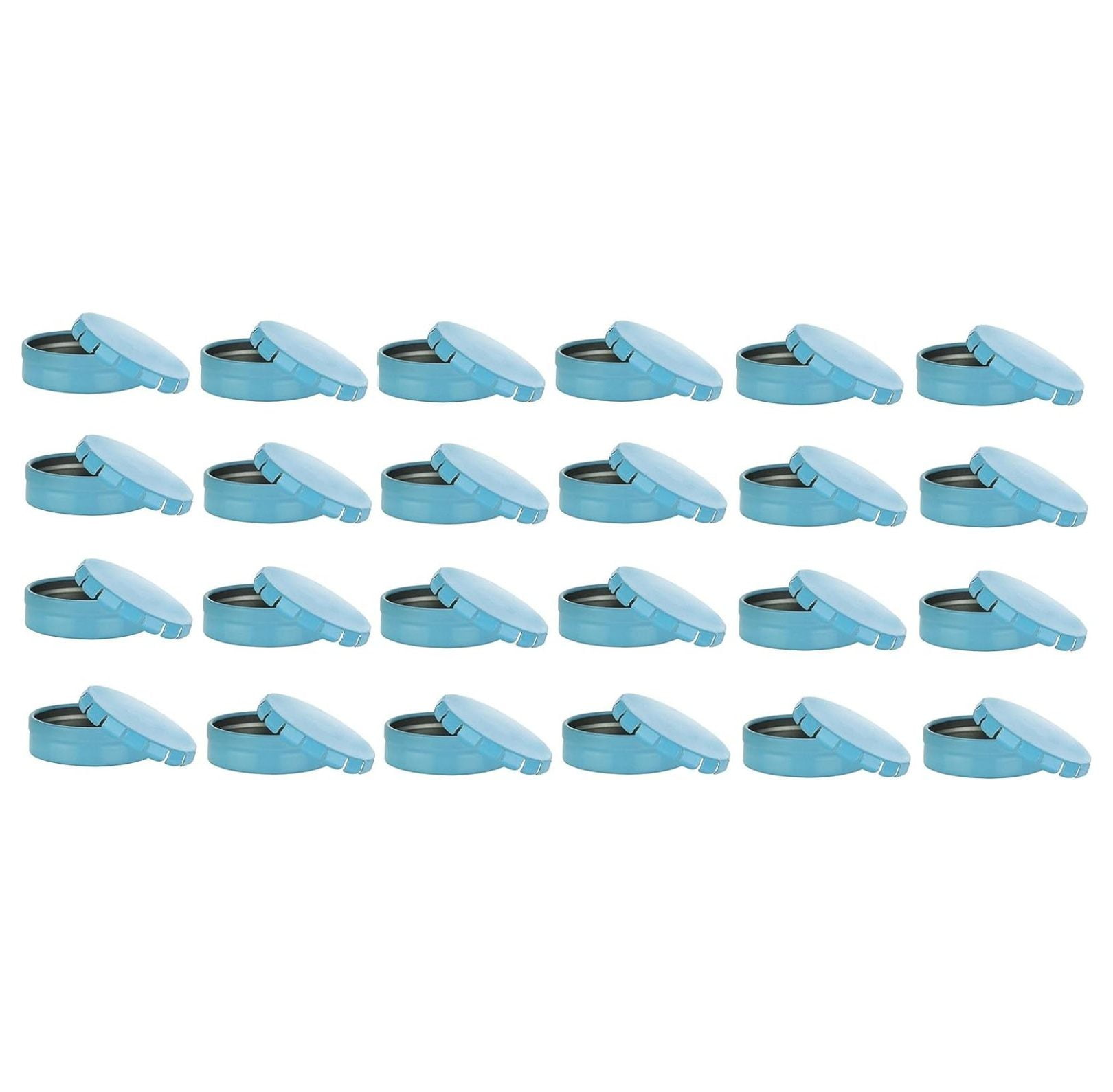Exlonjet 24 pcs 20 ml Round Blue Click Clack Mini Tin - Ideal as Empty ...