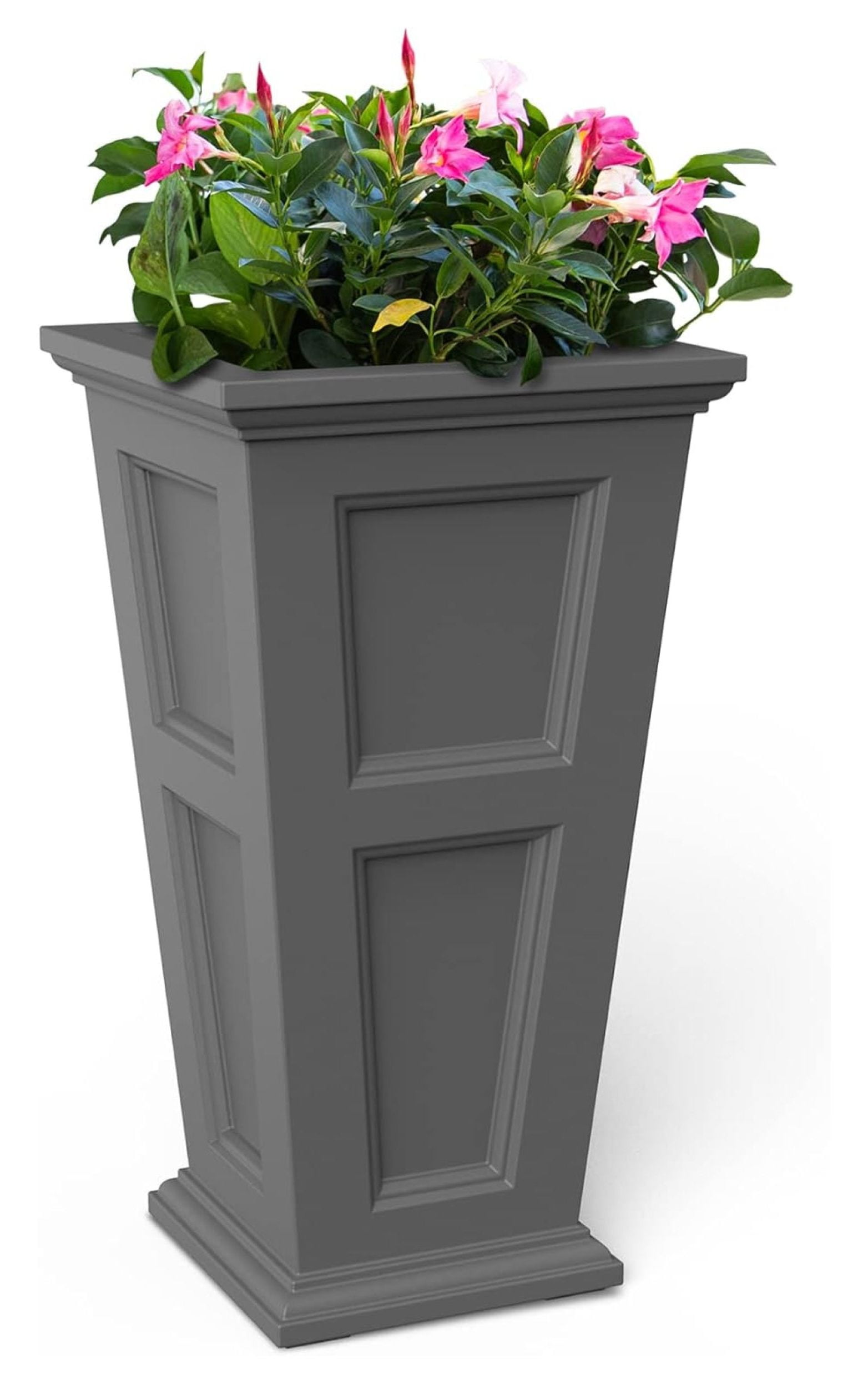Exlonjet 28in Tall Planter - Graphite Grey - 16in L x 16in W x 28in H ...