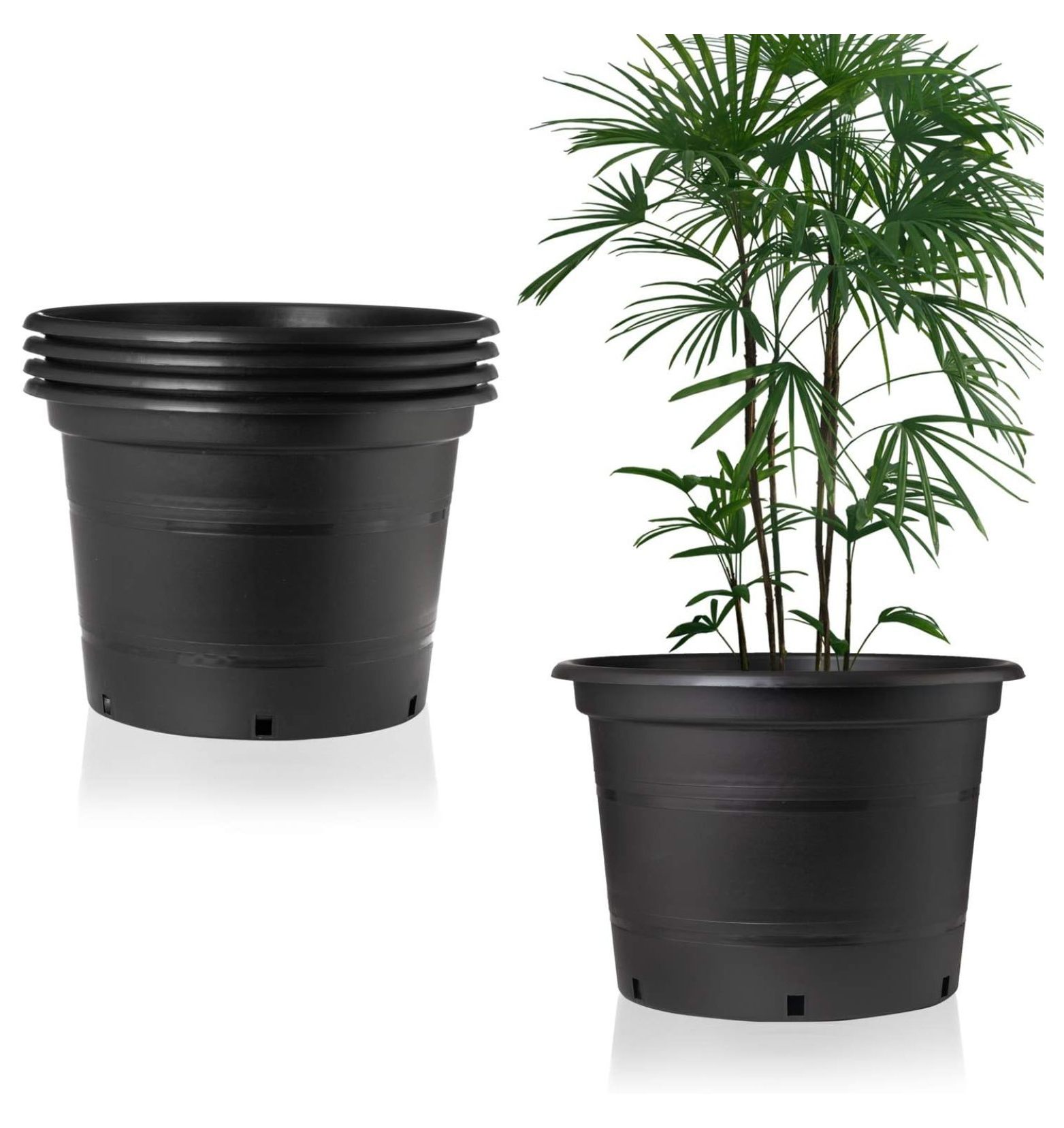 Exlonjet - 5 Gallon Pots for Plants – 5Pcs Nursery Pots 5 Gallon ...