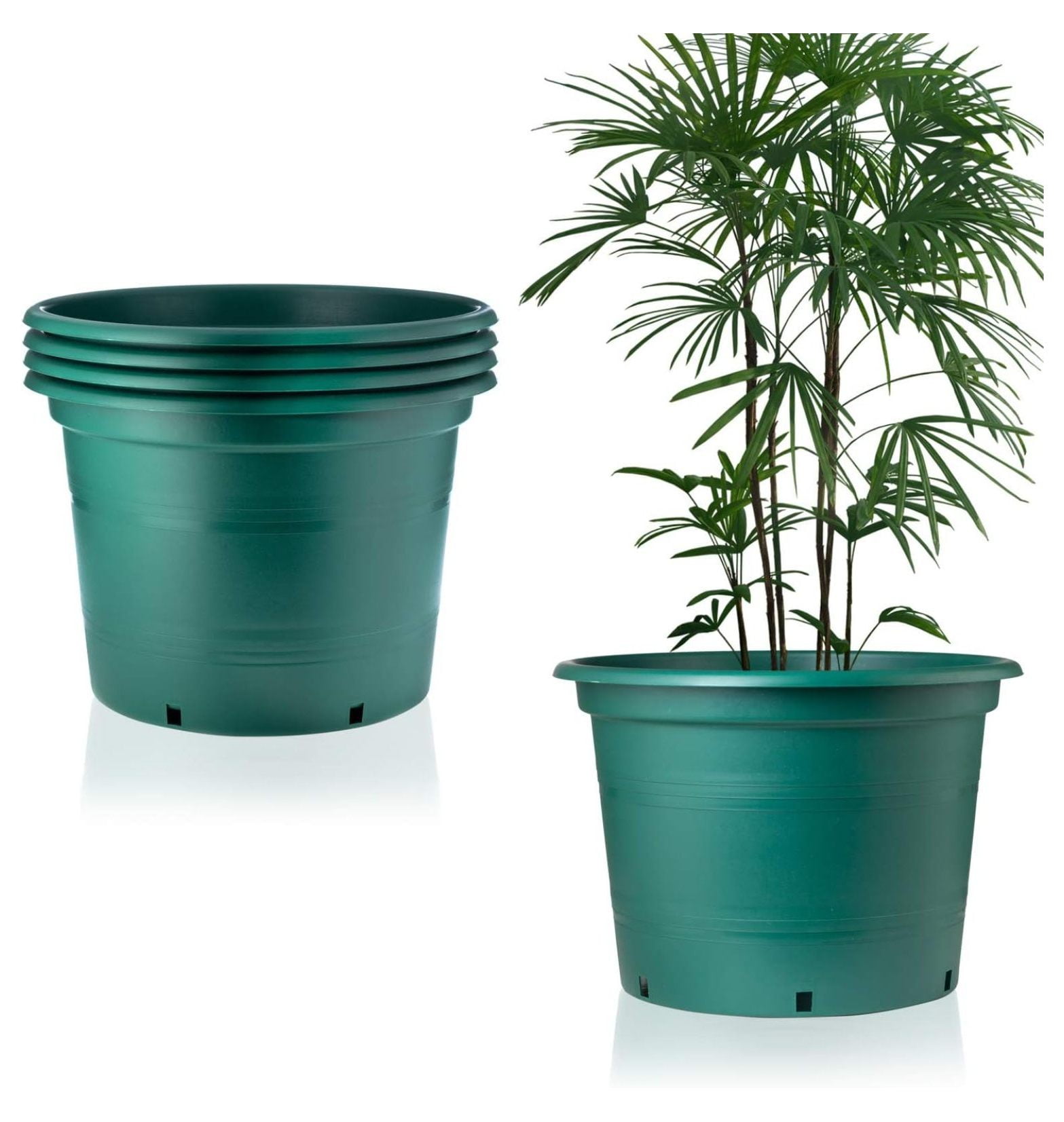 Exlonjet - 5 Gallon Pots for Plants – 5Pcs Nursery Pots 5 Gallon – Highly Durable and Sturdy ...