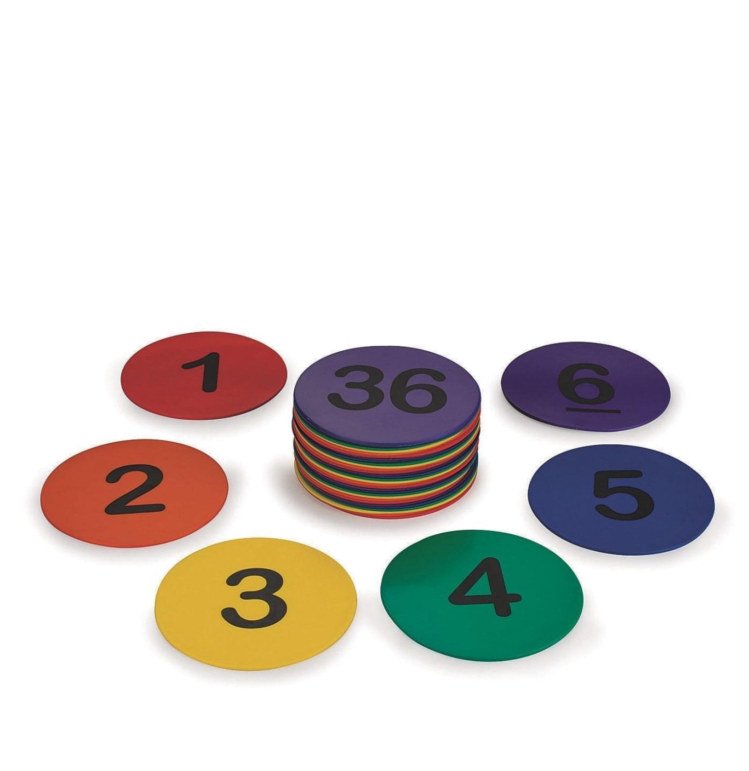 Exlonjet 5" Numbered, Anti-Skid, Soft Round Vinyl Spot Markers for PE ...