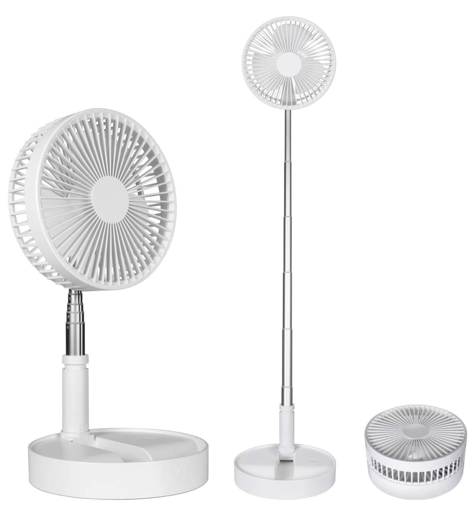 Exlonjet Battery Operated Fan Foldable Table Desk Floor Pedestal Fan 4 ...