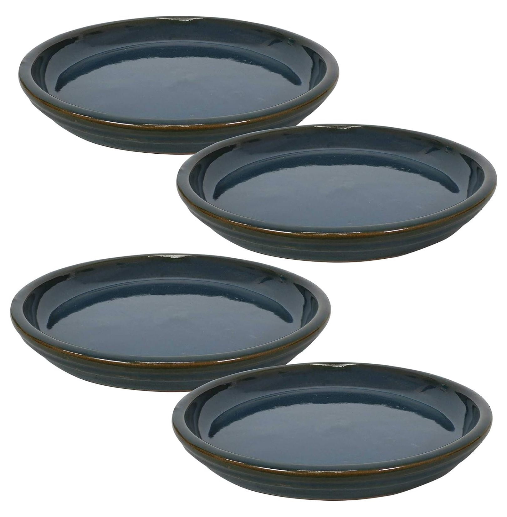 Exlonjet Ceramic Indoor/Outdoor Flower Pot Saucers Set of 4 - UV- and ...